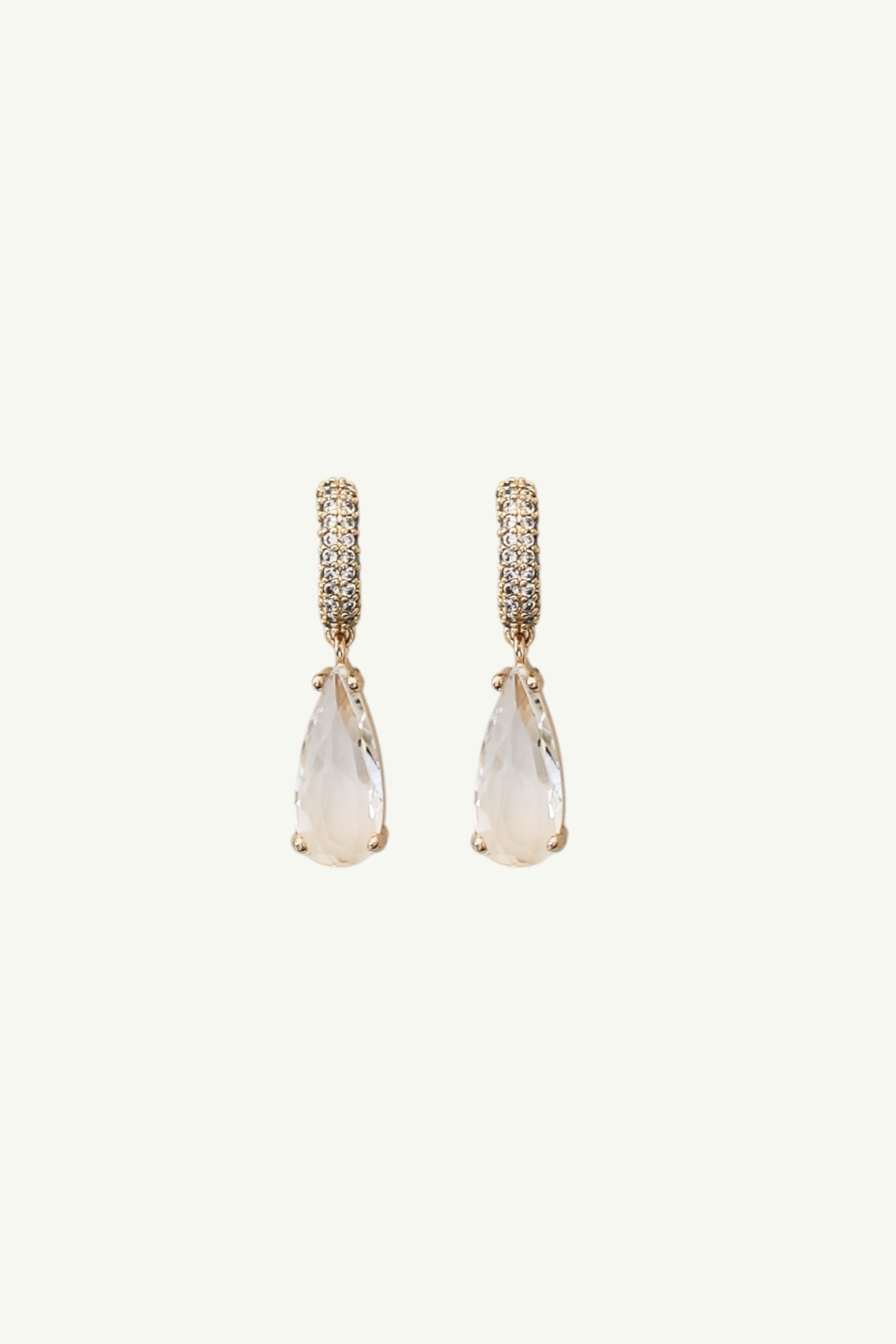 Pave Dewdrop Hoop Earrings