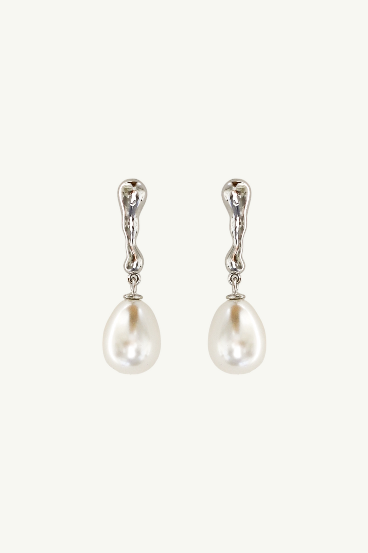 Sculptural Long Pearl Drop Earrings | Studio Bride