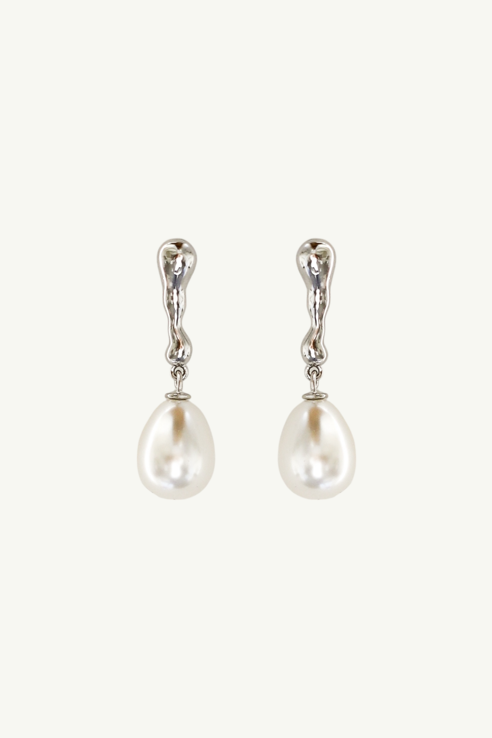 Sculptural Long Pearl Drop Earrings | Studio Bride