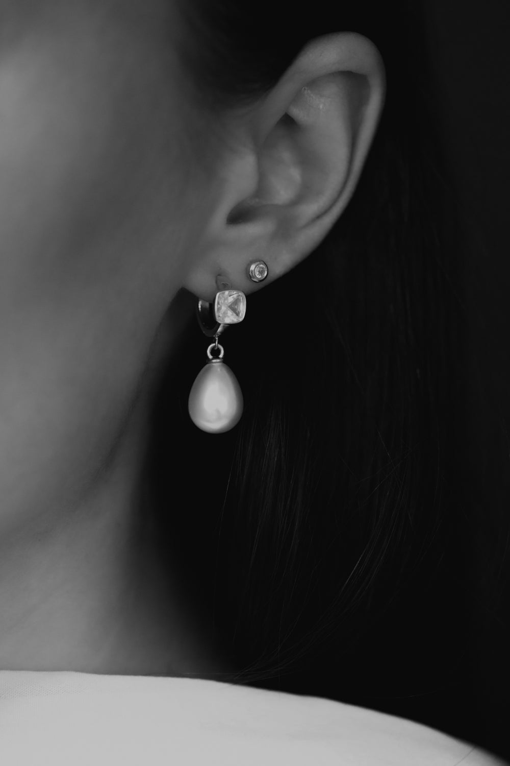 Bezel x Pearl Hoop Drops | Studio Bride