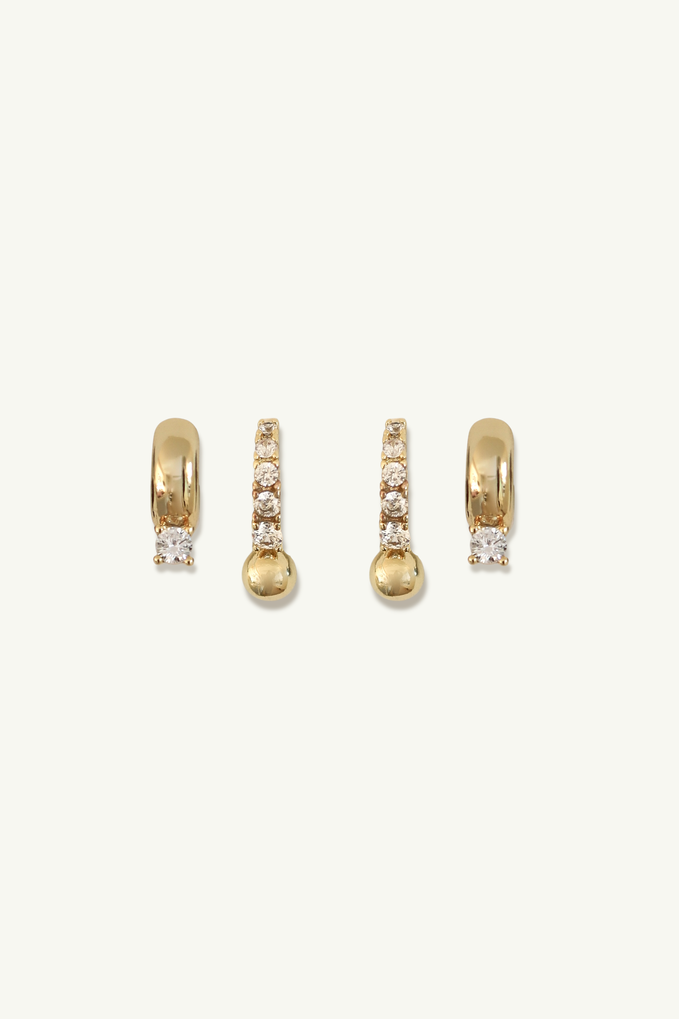Micro Pavé Gold Hoop Set | Studio Bride